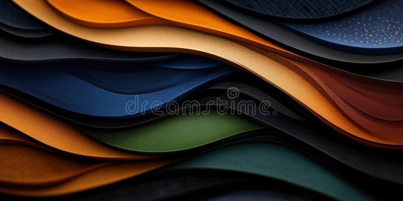 Colorful Abstract Layers Of Fabric Creating A Dynamic Wave Pattern Stock Illustration