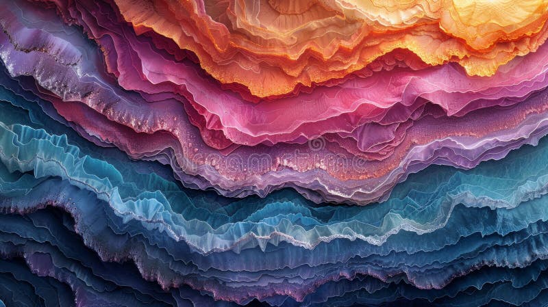 Colorful Abstract Layers of Textile or Paper - Generative Ai Stock ...