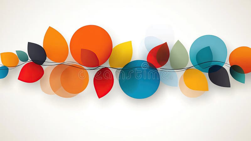 Colorful Abstract Leaf Design, Flowing Banner, White Background ...