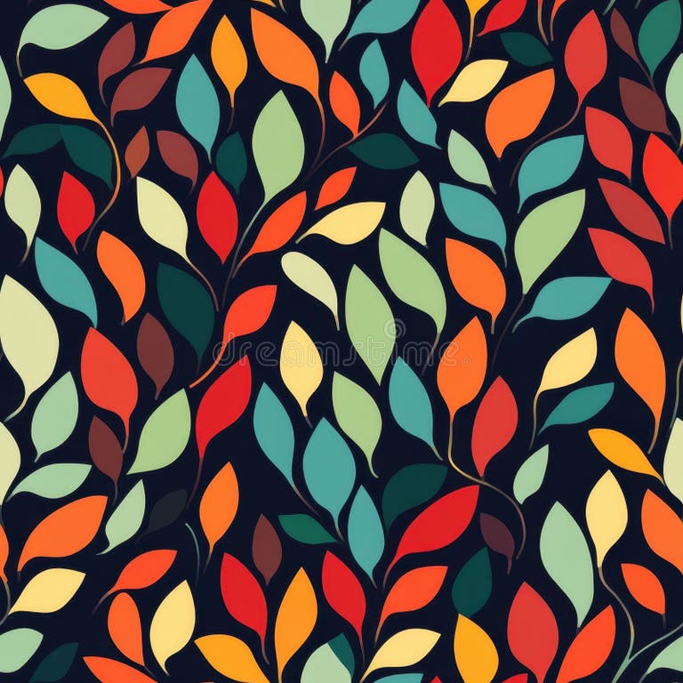 Colorful Abstract Leaf Pattern for Vibrant Background Design Stock Photo - Image of seamless ...