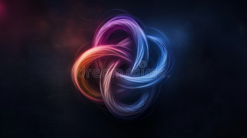 Colorful Abstract Light Art with Intertwined Loops on a Dark Background ...