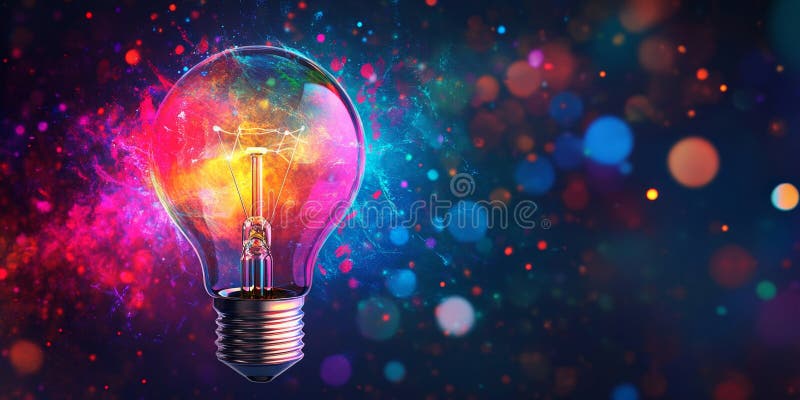 Colorful Abstract Light Bulb Design Representing Innovative Ideas in a ...