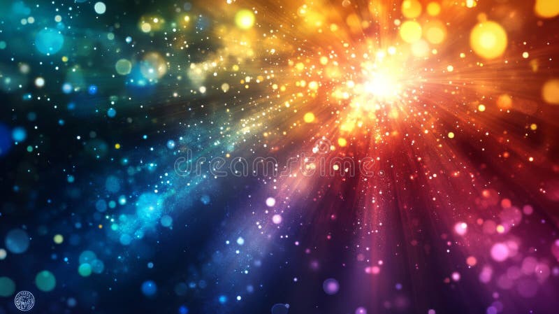 Colorful Abstract Light Burst Background with Shimmering Sparkles Stock ...