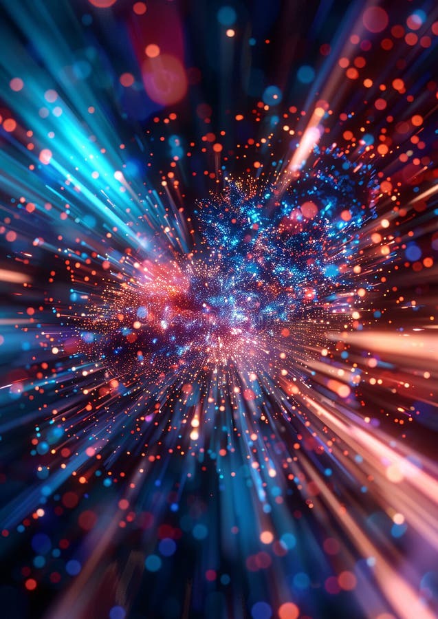 Colorful Abstract Light Burst with Dynamic Sparkles and Bokeh Effects ...