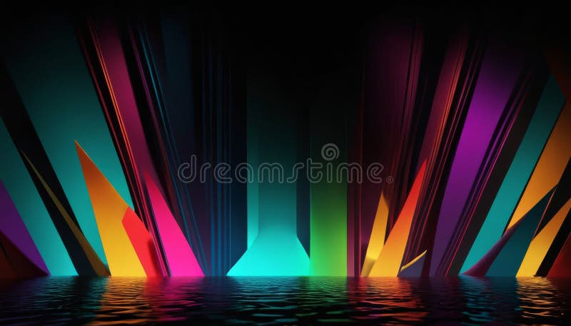 Colorful Abstract Light Columns Stock Illustration - Illustration of ...