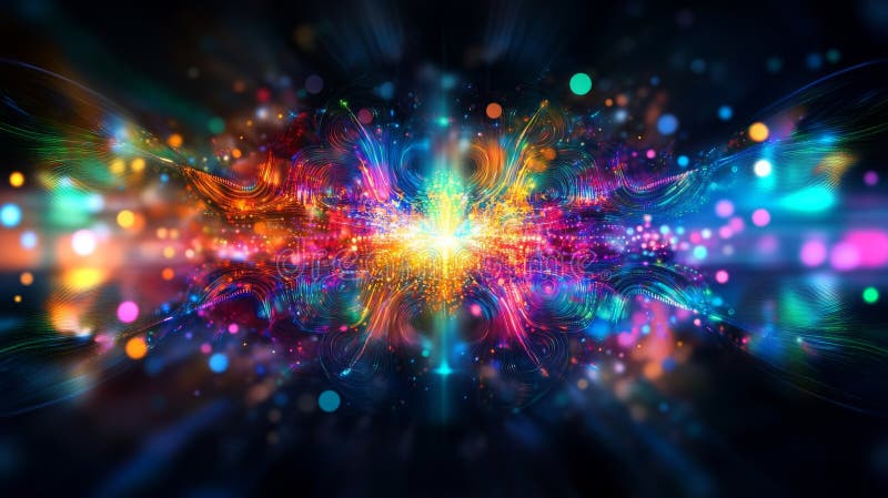 Colorful Abstract Light Patterns Display in Vibrant Digital Art ...