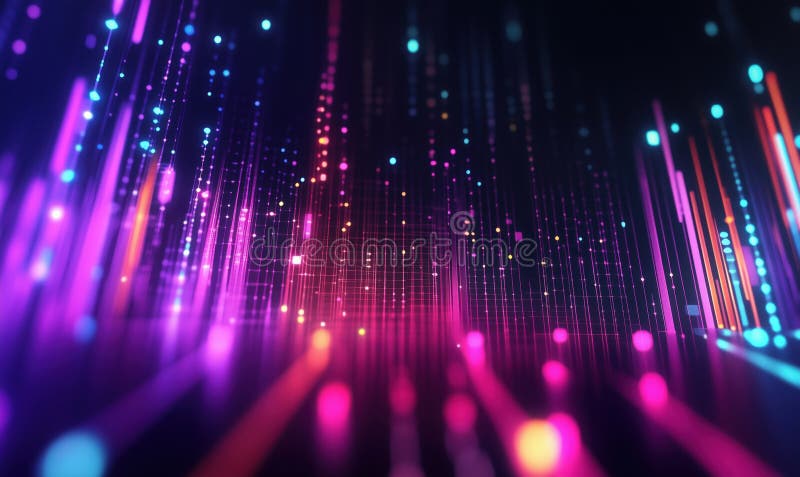 Colorful Abstract Light Patterns, Vibrant Dots and Lines, Digital ...