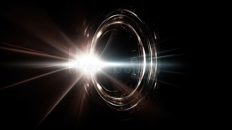 Colorful Abstract Light Rings Lens Flare. Shining Neon Burst of Glowing ...