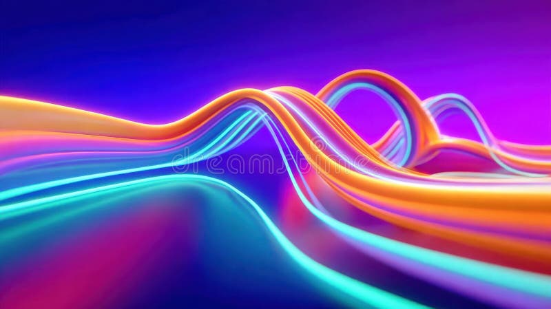 Colorful Abstract Light Trails on Vibrant Gradient Background. Dynamic Energy and Motion Concept ...