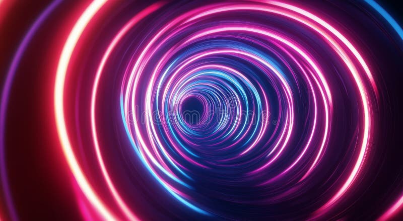 Colorful Abstract Light Tunnel Effect with Circular Pattern Design in ...
