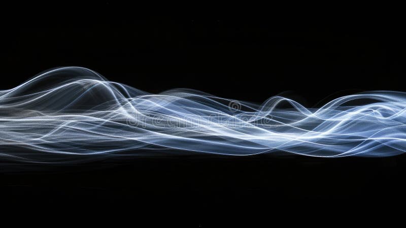 Colorful Abstract Light Waves on a Black Background. Digital Art ...