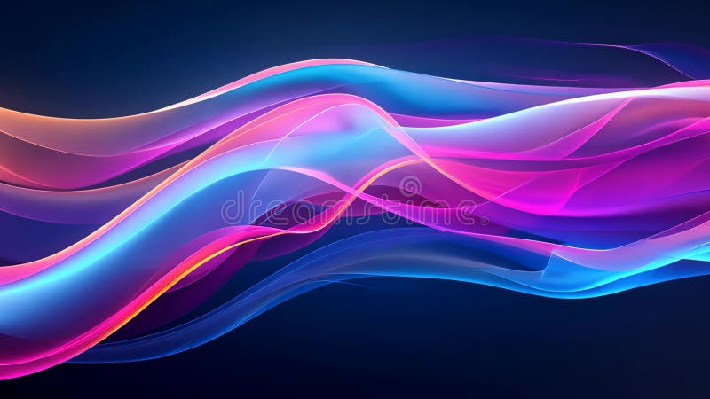 Colorful Abstract Light Waves on a Dark Background Stock Video - Video ...