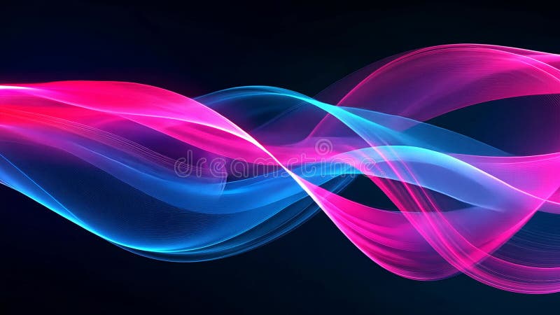 Colorful Abstract Light Waves on Dark Background Stock Video - Video of ...