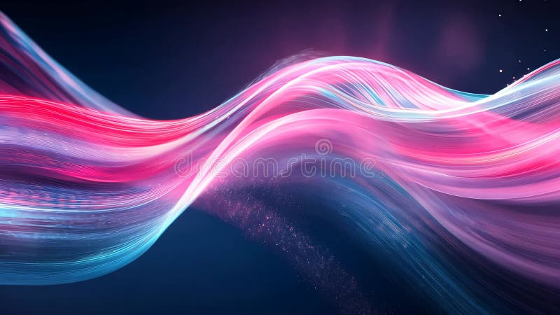 Colorful Abstract Light Waves on Dark Background Stock Footage - Video ...