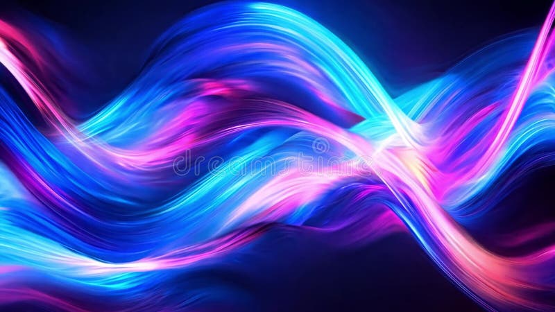 Colorful Abstract Light Waves Flowing in a Dynamic Pattern Across a ...
