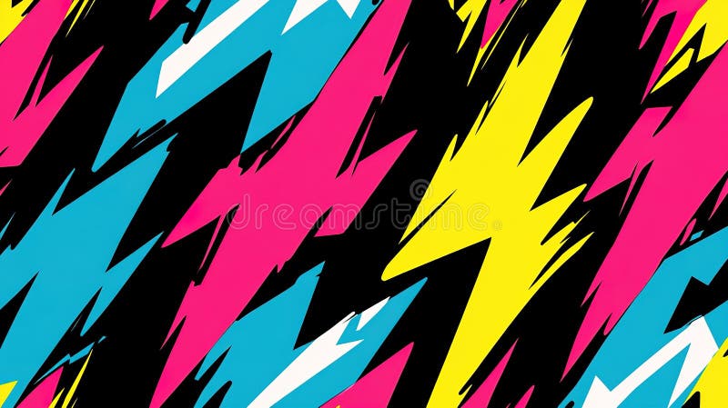 Colorful Abstract Lightning Bolt Pattern on a Black Background Stock ...