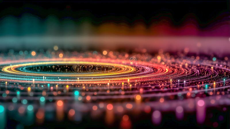 Colorful Abstract Lights in Circular Pattern Stock Illustration ...