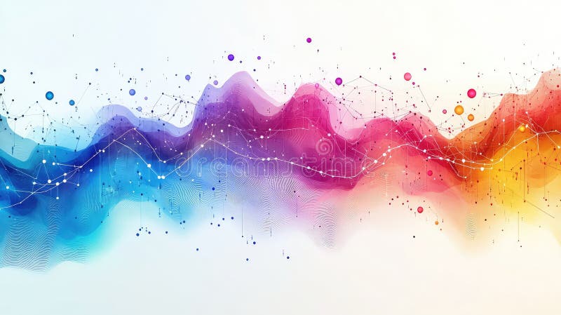 Colorful Abstract Line Graph with Gradient from Blue To Red and ...