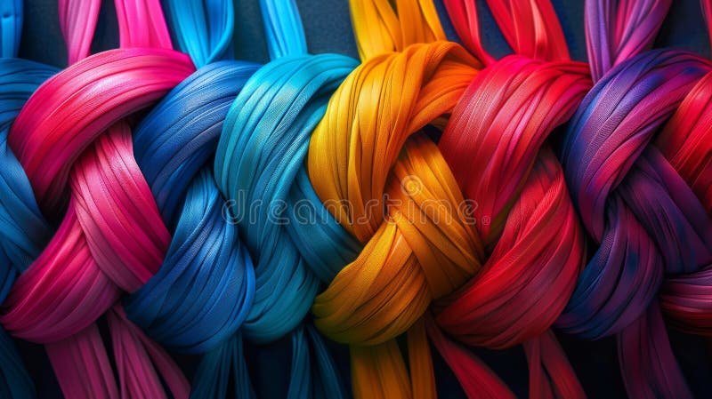 Colorful Abstract Lines Weaving Together, Representing Teamwork and ...