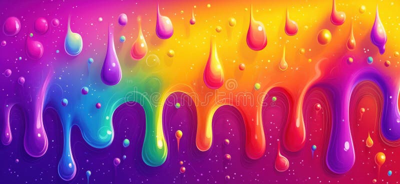 Colorful Abstract Liquid Art with Vibrant Rainbow Drips and Splashes on ...