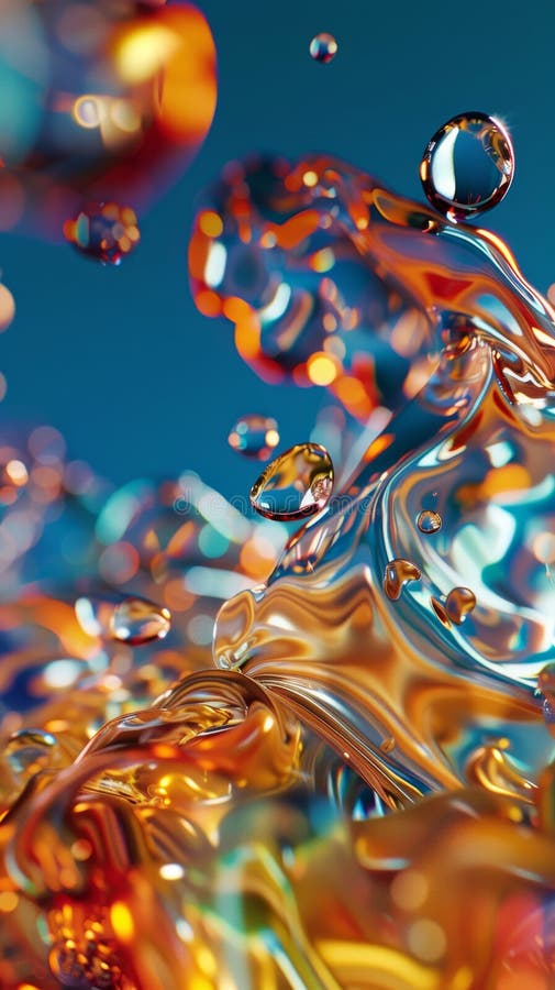 Colorful Abstract Liquid and Bubble Art Stock Image - Image of design ...