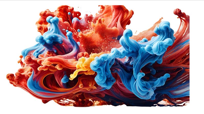 Colorful Abstract Liquid Ink Splash - Dynamic Fluid Art Stock ...