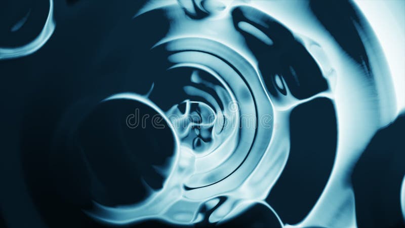 Colorful Abstract Liquid Spinning with Bubbles. Motion. Circles on ...