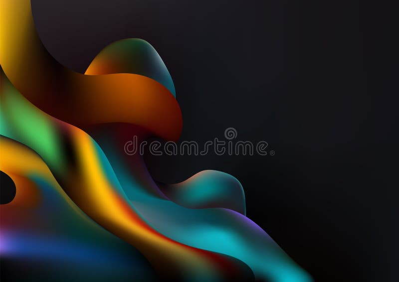A Colorful Abstract Liquid Swirl Against a Dark Background Stock Vector ...