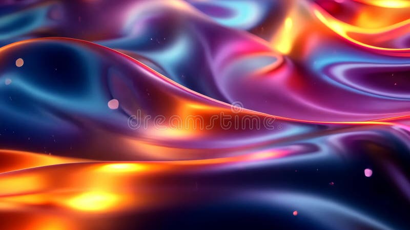Colorful Abstract Liquid Waves with Glowing Lights Stock Footage ...