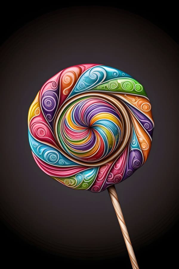 Colorful Abstract Lollipop on a Dark Background. Generative AI Stock ...