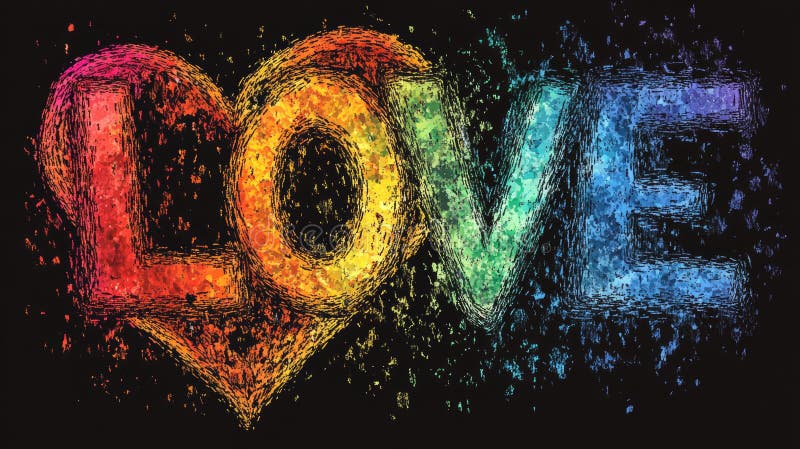 Colorful Abstract Love Designs with Heart Shape in Rainbow Palette ...