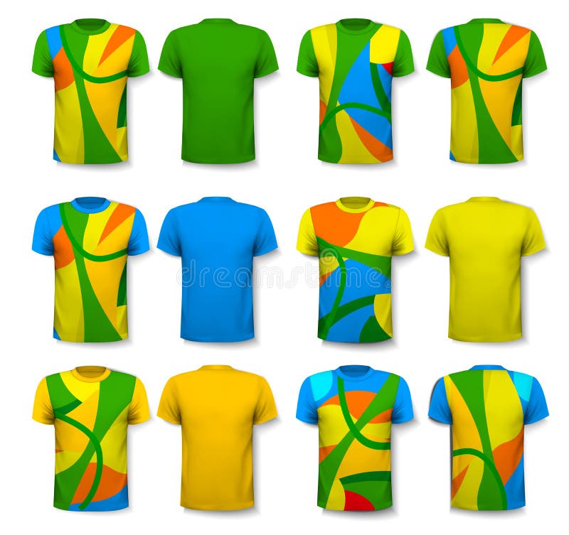 Colorful Abstract Male T-shirts. Design Template Stock Vector ...