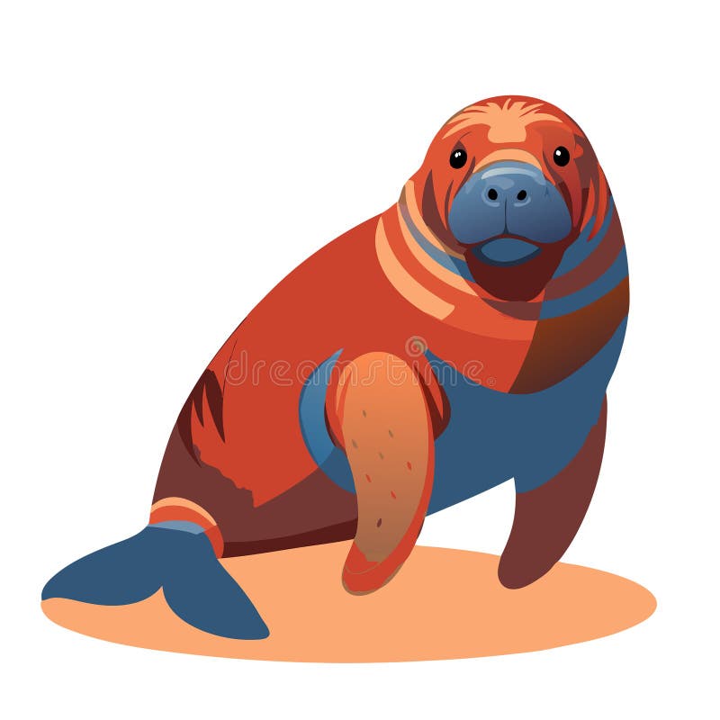 Colorful Abstract Manatee Vector Illustration for Artistic Design Stock ...