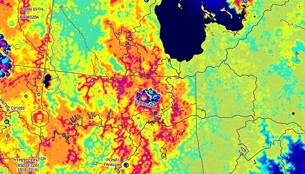 Colorful Abstract Map, Vibrant Geographical Representation and Data ...