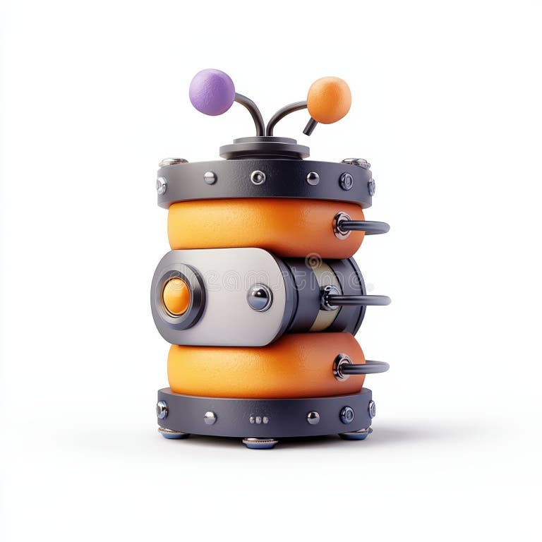 Colorful Abstract Mechanical Object White Background Stock Illustration ...