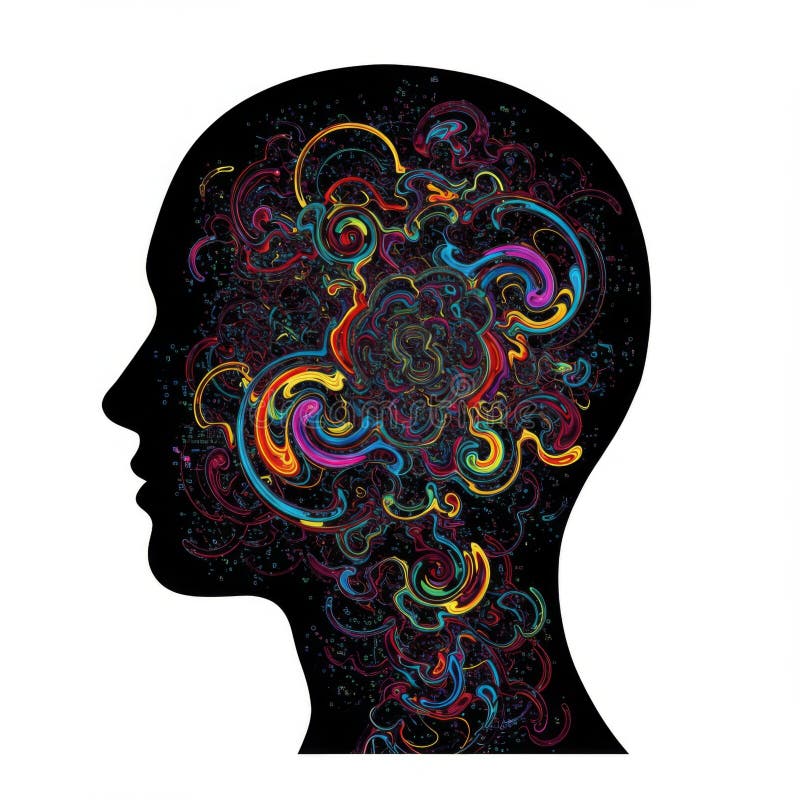 Colorful Abstract Mind Profile Silhouette Stock Illustration ...