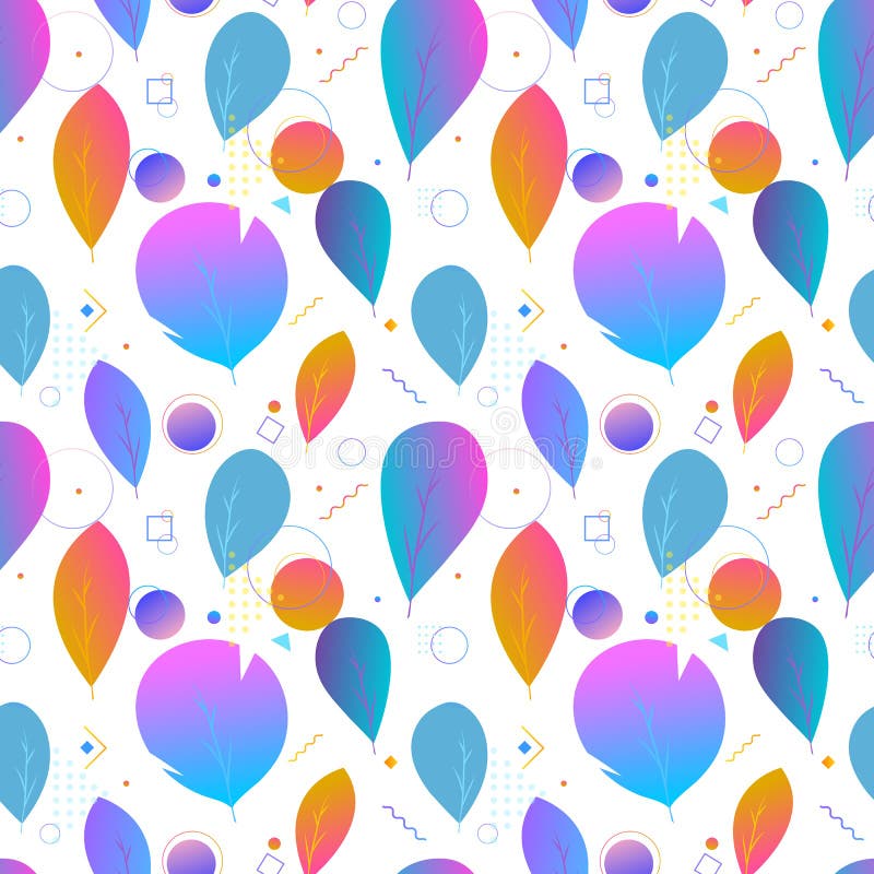 Colorful Abstract Modern Leaves, Seamless Pattern Stock Vector ...