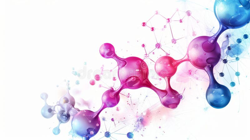 Colorful Abstract Molecular Structure. Bright Vibrant Design Showcasing ...