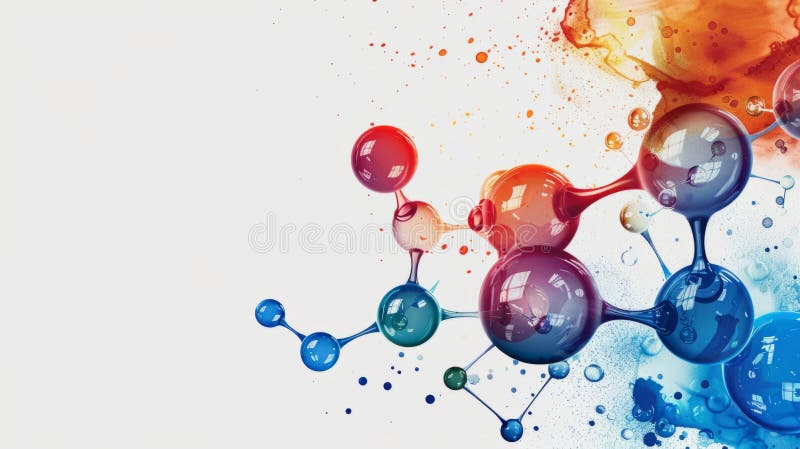 Colorful Abstract Molecular Structure on a White Background. Depicts ...