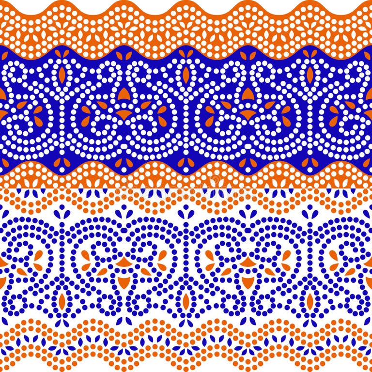Indian Chunri Mosaic Dot Border Design Use Stock Illustrations – 7 Indian Chunri Mosaic Dot ...