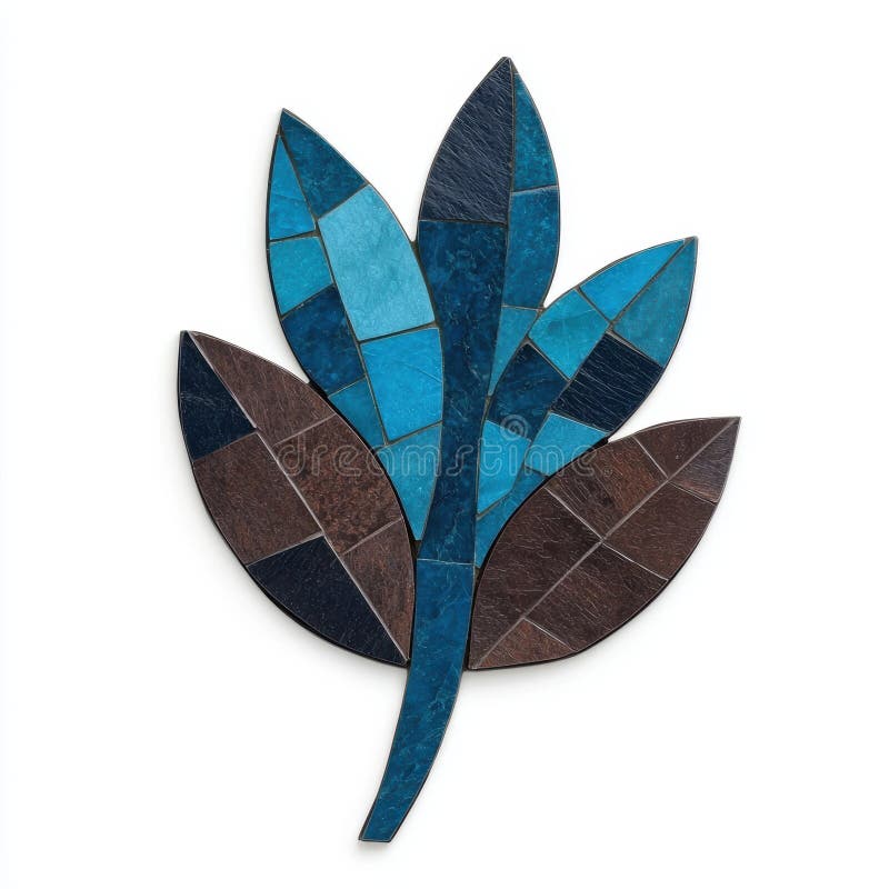 Colorful Abstract Mosaic Leaf Design Stock Illustration - Illustration ...