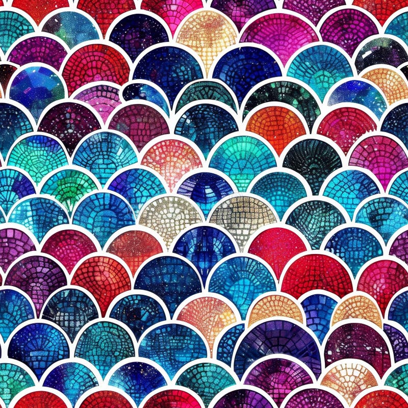 Colorful Abstract Mosaic Scales Pattern Background Stock Illustration ...