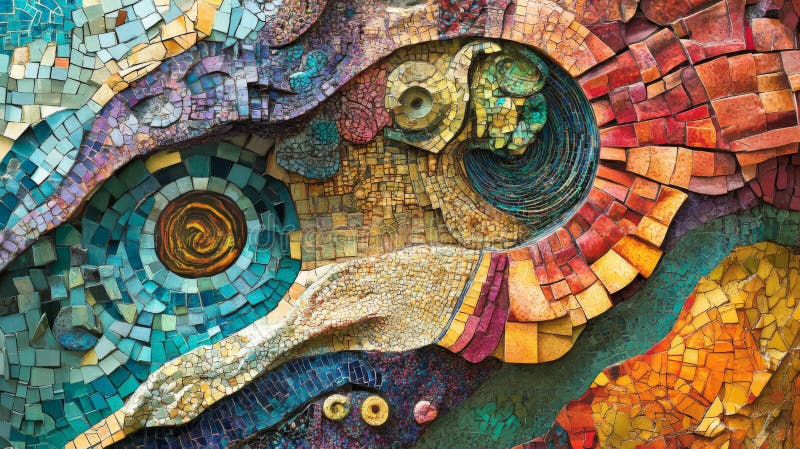 Colorful Abstract Mosaic Tile Art Wall Texture Stock Illustration ...