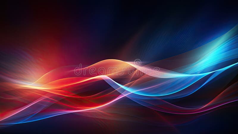 Colorful Abstract Motion: Glowing Blue and Red Wave Pattern with ...