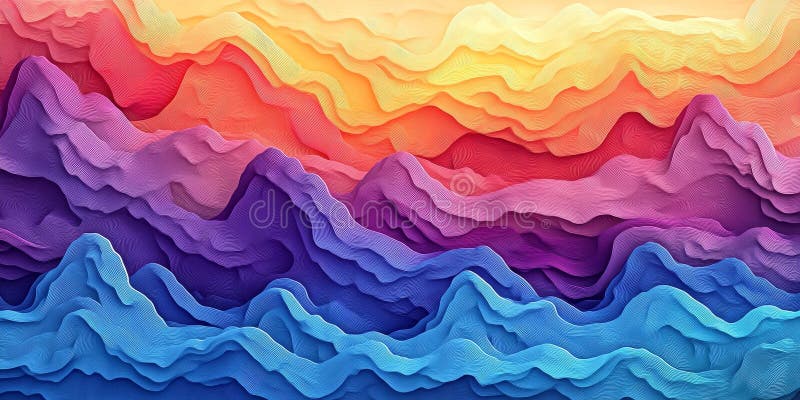 Colorful Abstract Mountain Landscape Design Stock Illustration ...