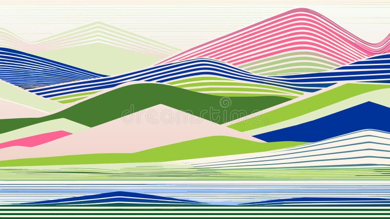 Colorful Abstract Mountain Landscape Digital Artwork Stock Photo ...