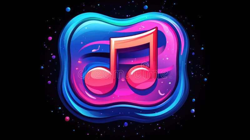 Cosmic Musical Neon Background Stock Illustration - Illustration of ...