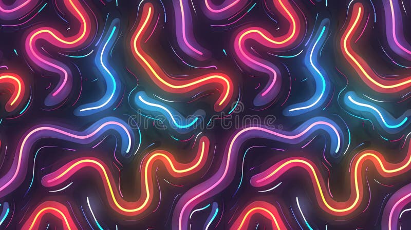 Colorful Abstract Neon Wave Pattern Illustration with Vibrant Lines and ...
