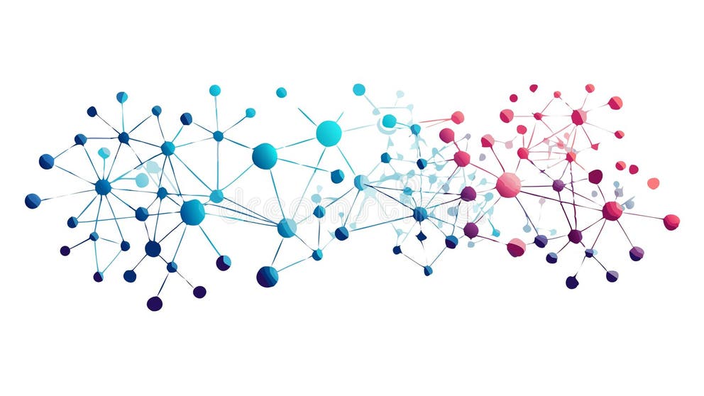 Colorful Abstract Network Connection Points Lines, Vector Design ...