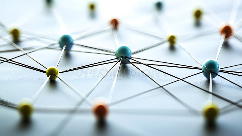 Colorful Abstract Network of Connections with Beads Stock Photo - Image ...